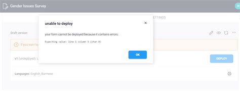 Line 1 Column 1 Char 0 Cannot Deploy Any Forms Even Have Designed The Correct Ones Form