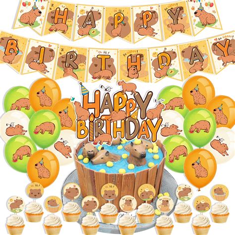 Capybara Birthday Decorations Capybara Party Supplies Includes Capybara