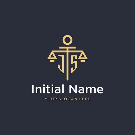 Js Initial Monogram Logo With Scale And Pillar Style Design 15441283