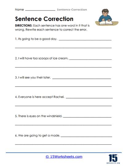 Sentence Correction Worksheets 15