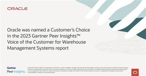 Oracle Named A Customers Choice In The 2023 Gartner Peer Insights