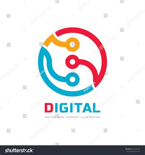 Digital Processor Cpu Vector Logo Template Stock Vector Royalty Free