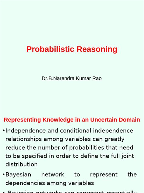 Probabilistic Reasoning Pdf Bayesian Network Probability Theory