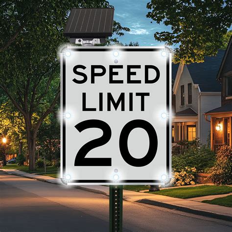 20 Mph Led Solar Speed Limit Sign In Stock Ships Fast