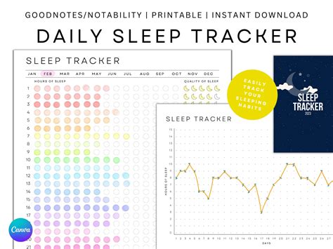 Sleep Tracker Printablesleep Habit Tracker Planner Insertdaily