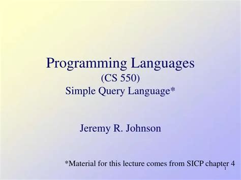 ppt programming languages cs 550 simple query language powerpoint