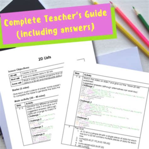 Python Programming 2d Lists Lesson By Nichola Wilkin Tpt