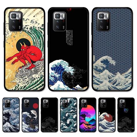 Japanese Wave Anime Dragon Phone Case For Redmi Note 10 9 8 6 Pro 8t 5a