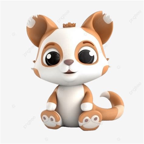 3d Doll Brown And White Cute Cartoon Three Dimensional Doll Three Dimensional Doll Model Png
