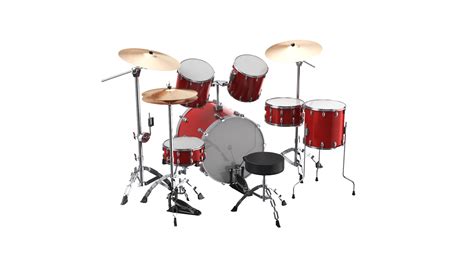 Red Drum Kit 3d Model Turbosquid 1811847