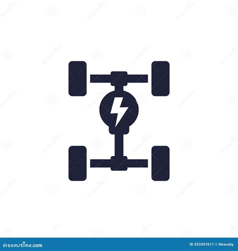 Electric Car Chassis Icon Ev Platform Pictogram Cartoon Vector