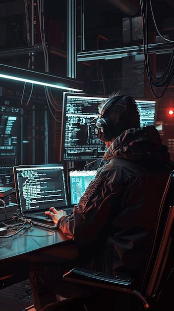 ethical hacker performing penetration testing premium ai generated image