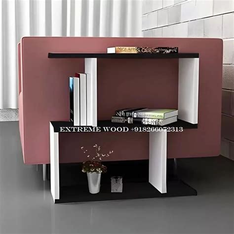 Rectangular Home Wood Engineered Wood S Shape Design Side Table With