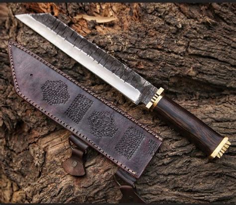 Handmade Carbon Steel Seax Knife With Leather Sheath Best Fathers Day Birthday Anniversary