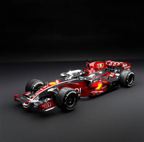 Red Race Car On Black Background