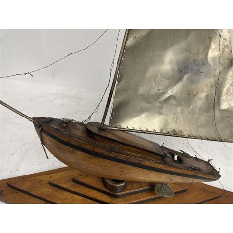 Art Deco Wooden And Silver Sailing Boat 1930s Boat Art Art Deco Deco