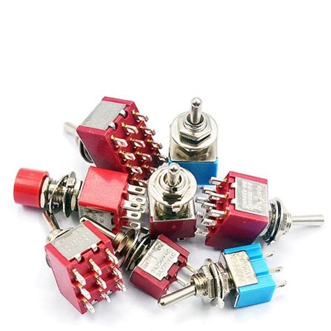 1pcs Red Mini 3 6 9 12Pin 2 3Position Toggle Switches Mini Toggle Switches 6A 125V 2A 250V AC
