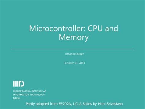 Microcontroller CPU And Memory IIIT