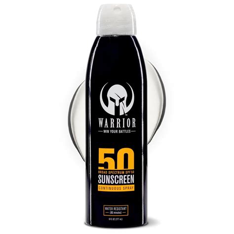 Warrior Sunscreen Spf 50 Continuous Spray Water And Sweat Resistant