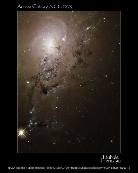 Freewheeling Galaxies Collide In A Blaze Of Star Birth Ngc 1275