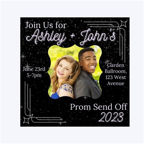 Printable Prom Send Off Flyer Fully Editable Prom Invitation Diy Senior