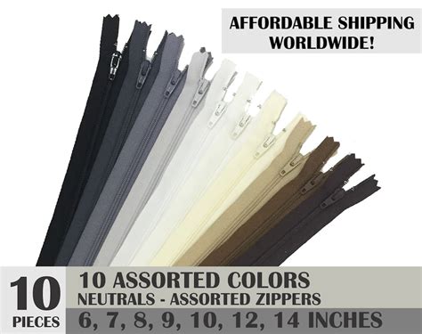 Ykk Zips Assorted Zipper Set Colorful Zippers Neutral Colors Pack