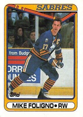 1990 Topps 123 Mike Foligno Buffalo Sabres Ebay