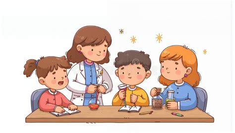 Playful Science Experiment Chibi Style Korean Cartoon Animation Of