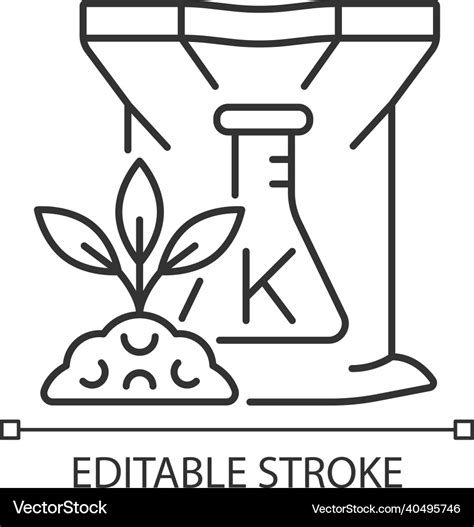 Potassium Fertilizer Linear Icon Royalty Free Vector Image