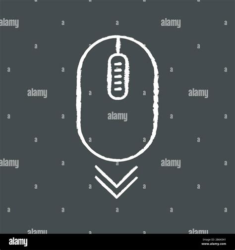 Scroll Down Mouse Chalk White Icon On Black Background Internet Page Browsing And Scrolling