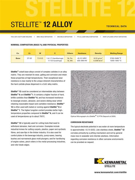 Stellite 12 Pdf Corrosion Chemical Product Engineering