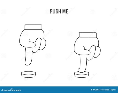 Human Hand Pressing Button Stock Vector Illustration Of Alarm Hold