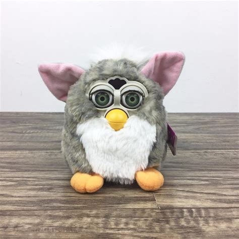 Vintage Hasbro Furby 1998 70 800 Church Mouse Gray White Fur Original