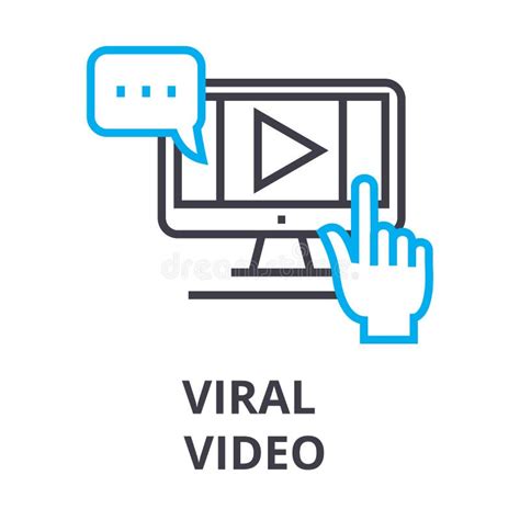 Viral Video Thin Line Icon Sign Symbol Illustation Linear Concept Vector Stock Vector