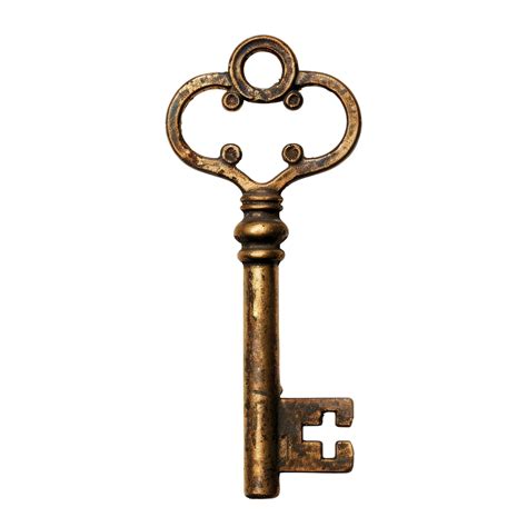 Vintage Brass Skeleton Key 50091374 Png