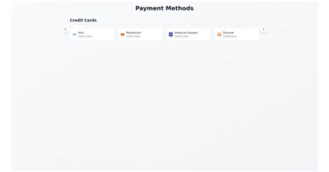 Payment Methods Free React Tailwind Component