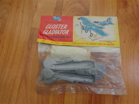 172 Vintage 60s Airfix Gloster Gladiator Mark Ii Foi Avion Modèle Kit