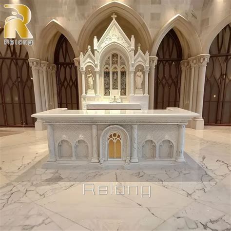 Customized Catholic Holy Natural Marble Church Altar Altar For Sale
