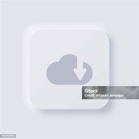 Icône De Téléchargement Dans Le Cloud Neumorphisme Blanc Conception