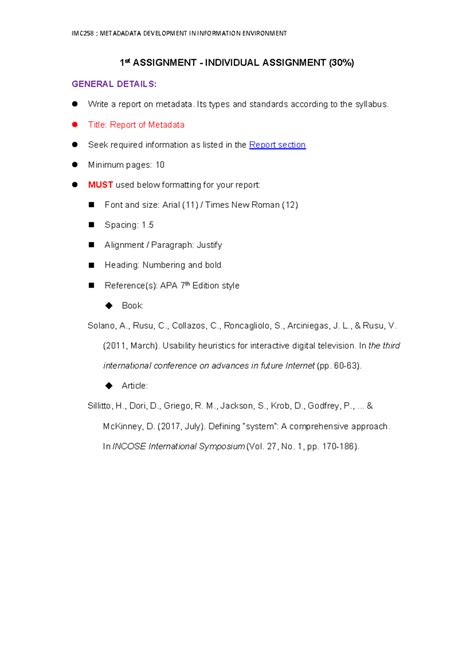 Imc258 Assignment 1 Njohouihbiuokbj Imc258 Metadadata Development