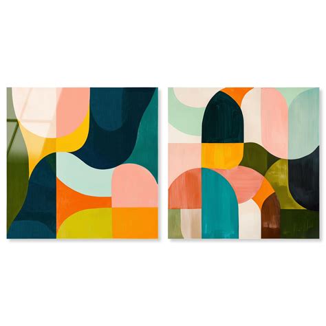 Cool And Warm Tones Acrylic Print Colorful Wall Decor Set By Art Remedy