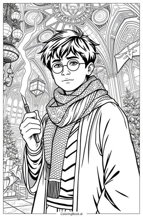 Dibujos Para Colorear De Navidad De Harry Potter