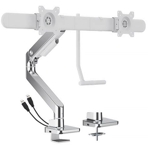 Brateck Noteworthy Gas Spring Dual Monitor Arm With Usb Ausb C Ports