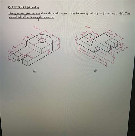 Solved QUESTION Marks Using Square Grid Papers Draw Chegg