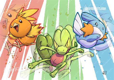 Starters From Hoenn Pokemon By Inkartluis On Deviantart