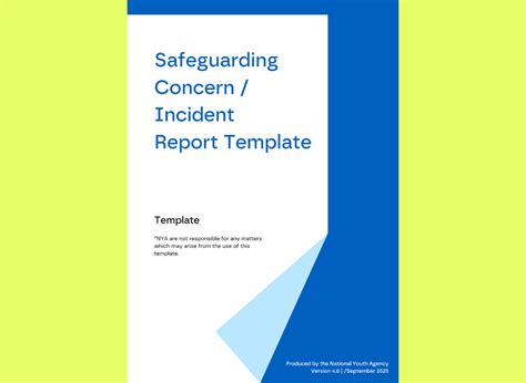 Safeguarding Concern Incident Report Template National Youth Agency