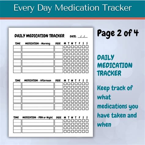 Printable Medication Log Simple Medication Tracker For Daily Use Easy