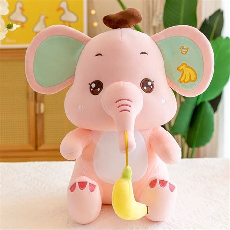 Cute Stuffed Elephant With Banana Plush Free Shipping