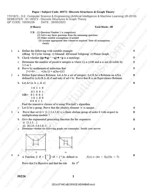 Dsgt May 2023 Rev 2019 C Scheme Pdf Abstract Algebra