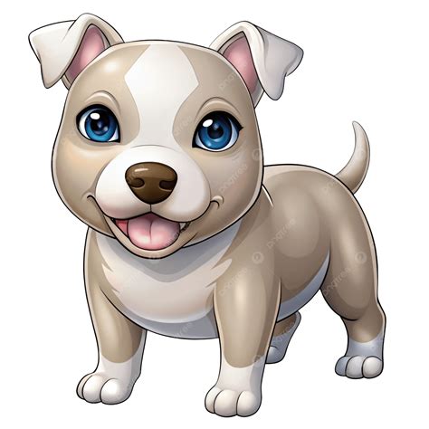 Dibujo Animado Divertido Del Perro Pitbull Vector De Dibujos Animados